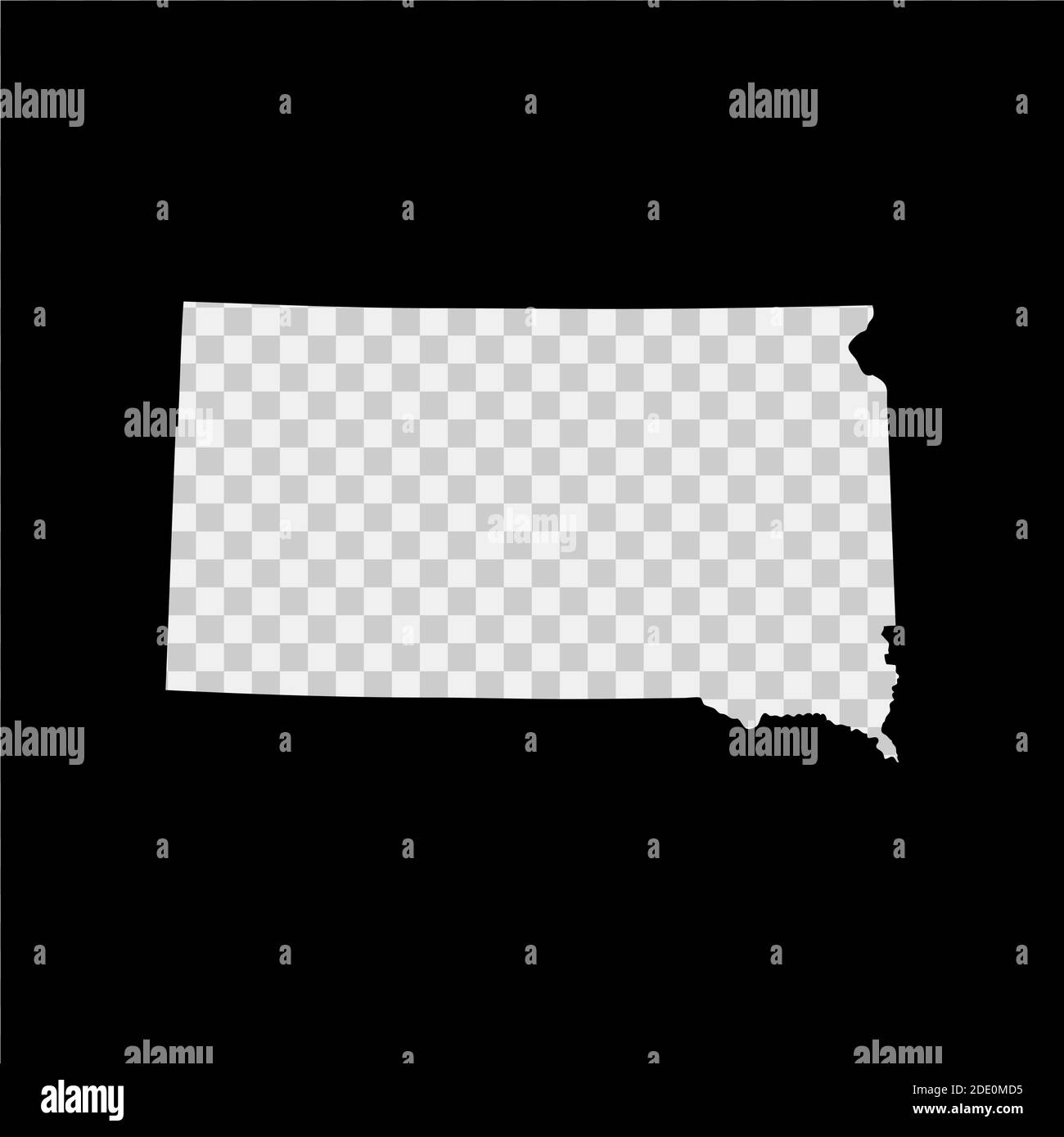South Dakota US state stencil map. Laser cutting template on ...