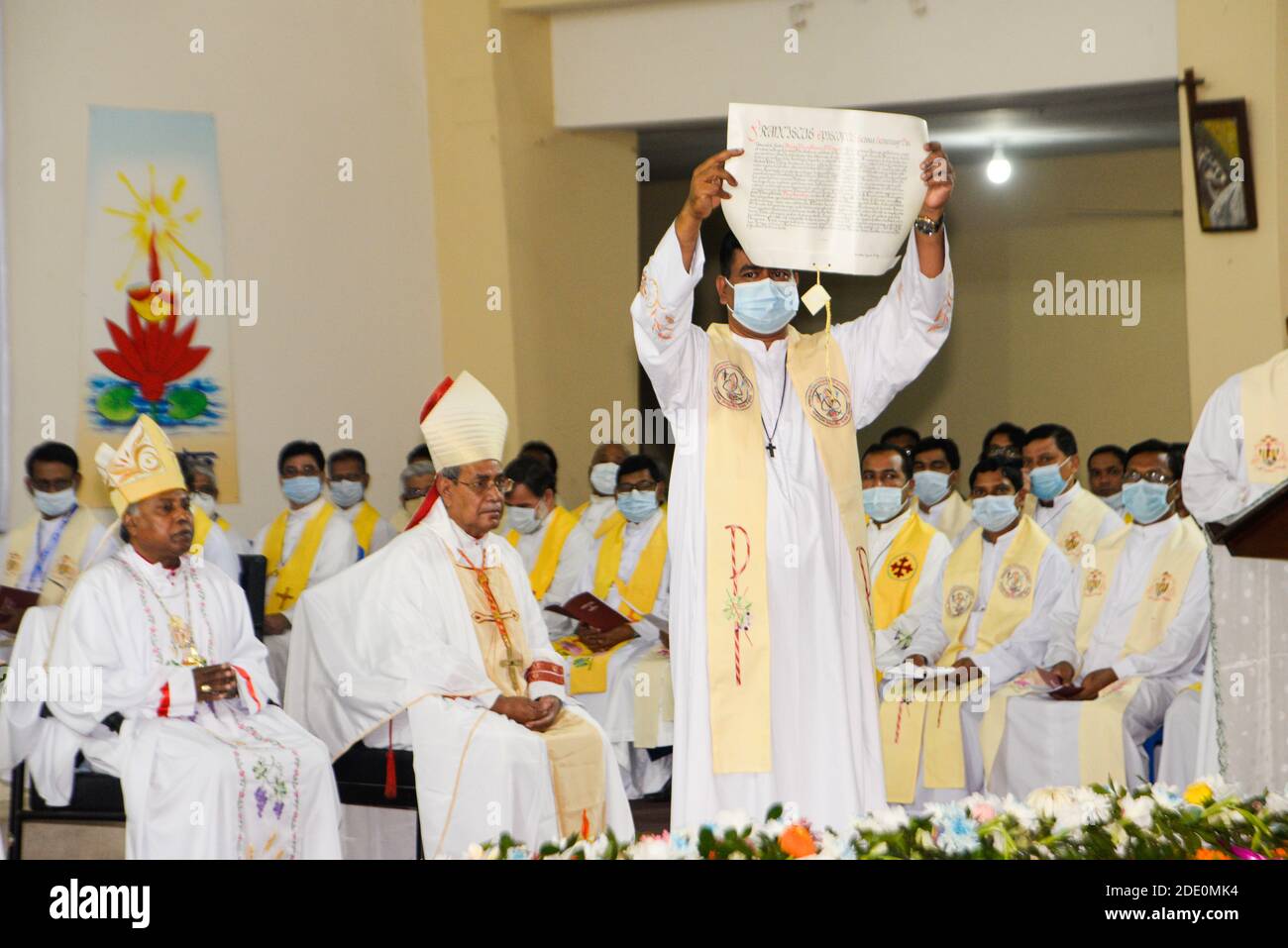 Dhaka, Bangladesh. 27th Nov, 2020. A father showing the Archbishop ...