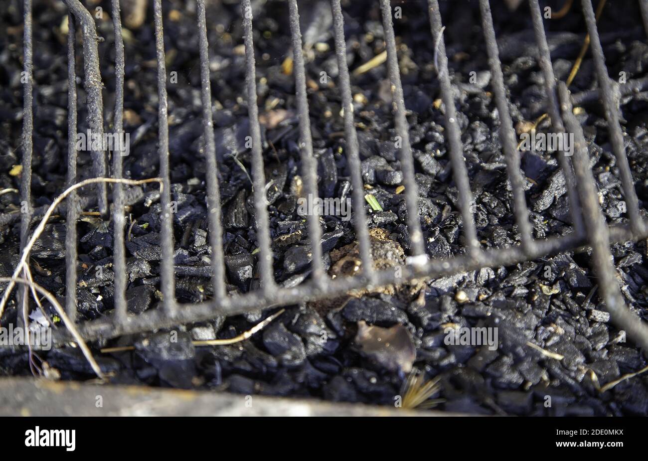 Fire on metal grill, barbecue and cookout Stock Photo - Alamy