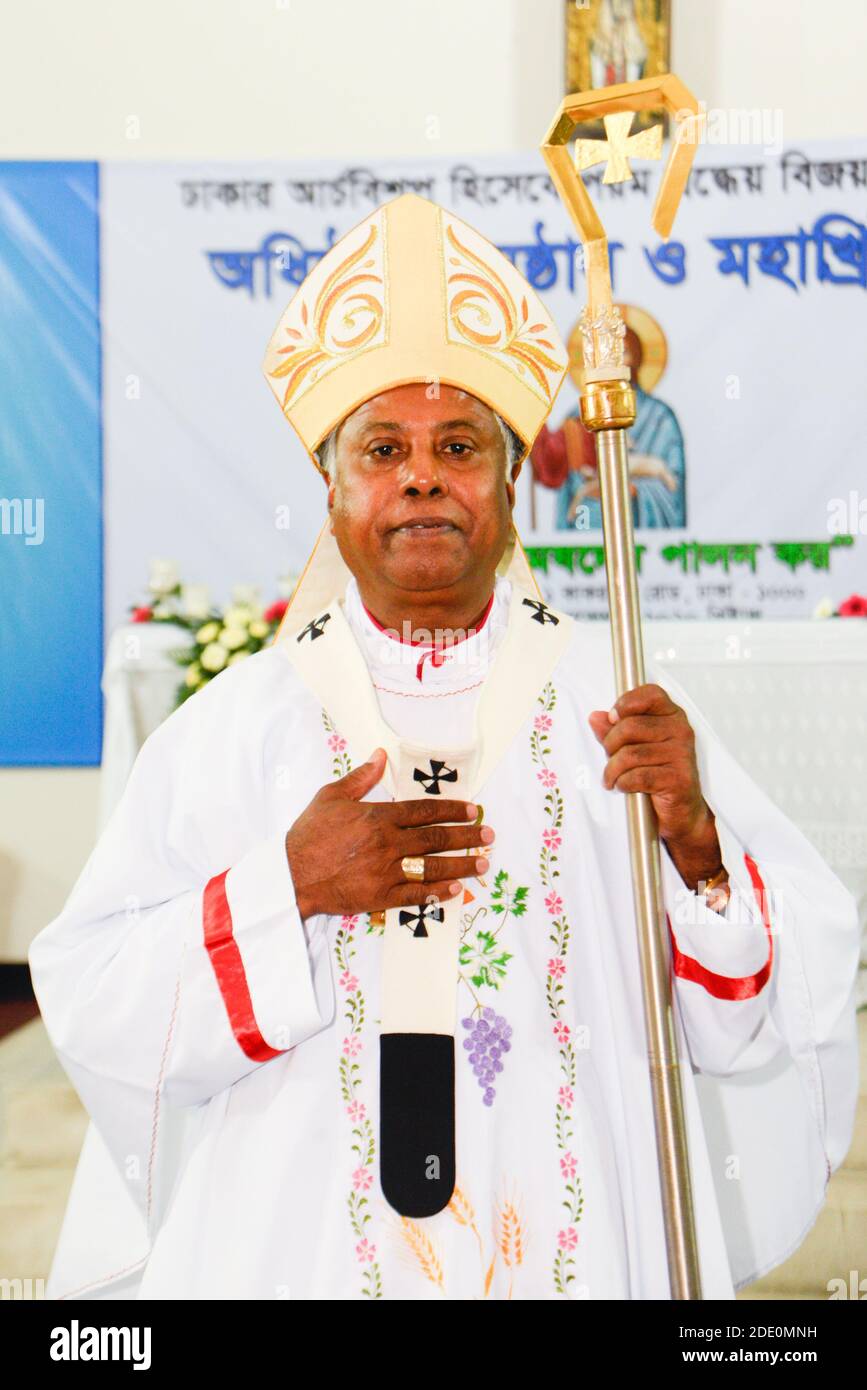 Dhaka, Bangladesh. 27th Nov, 2020. Archbishop Bijoy D'cruze posing for ...
