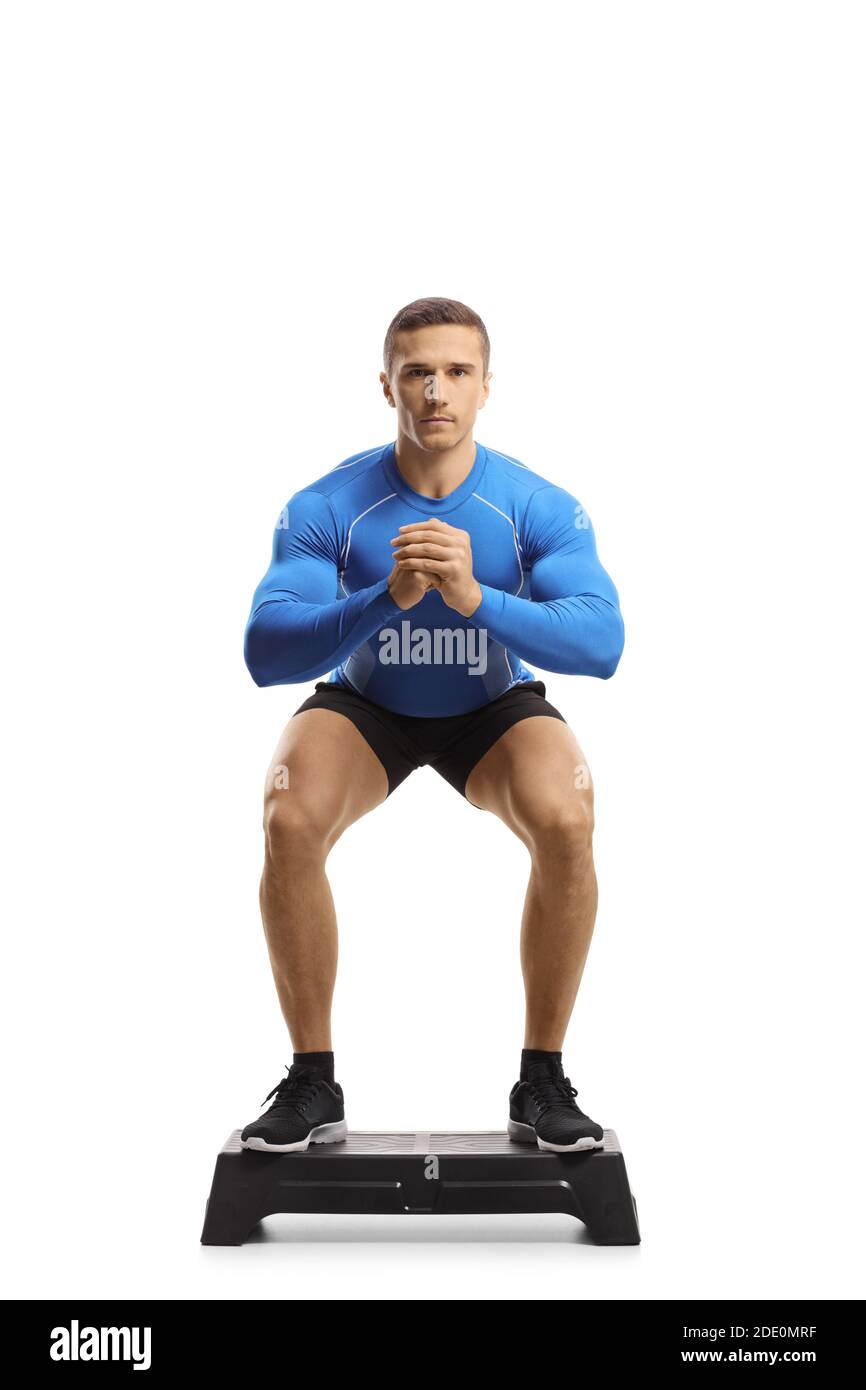 Full body man squat hi-res stock photography and images - Alamy