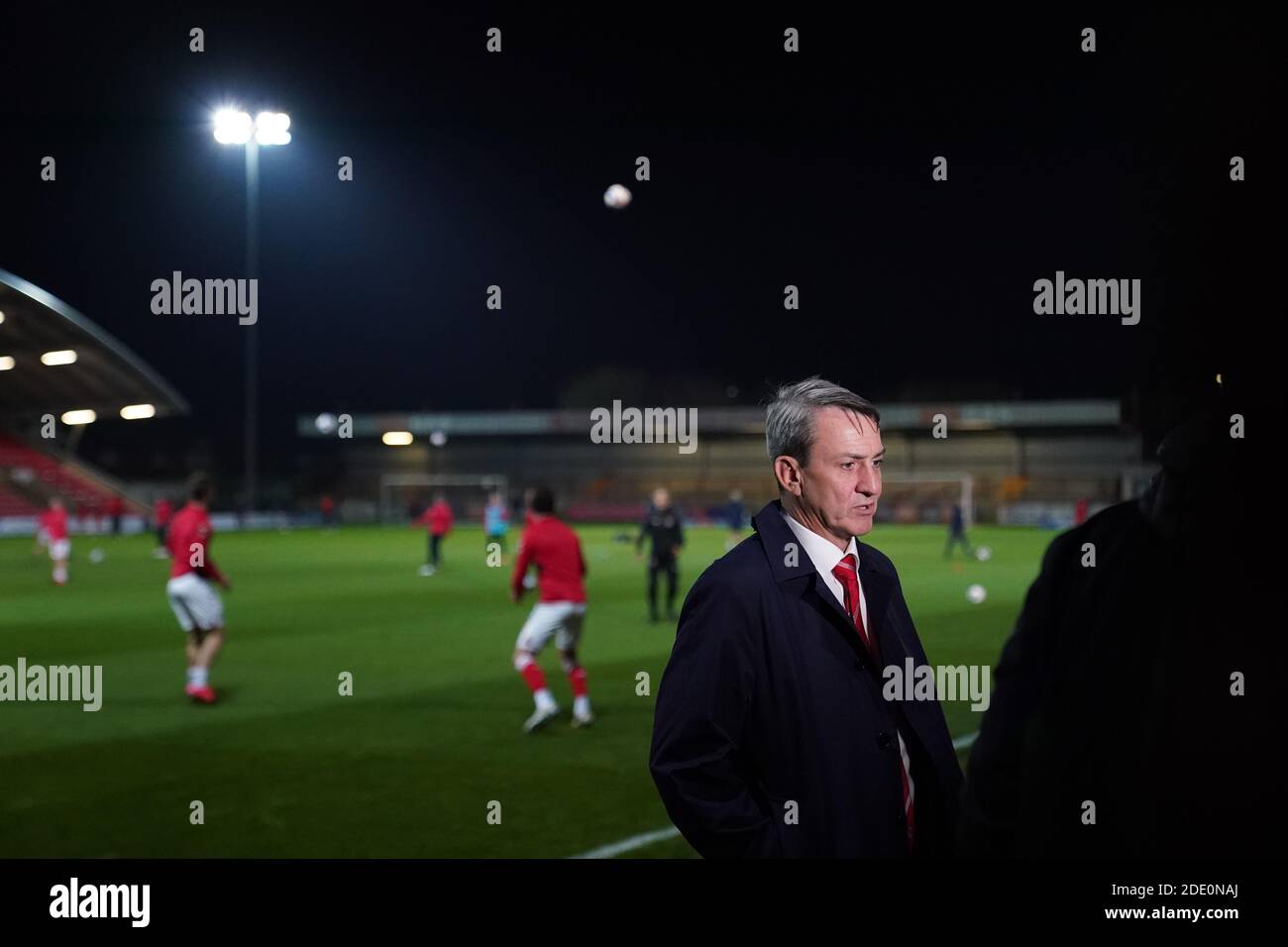 Fleetwood Town Chairman Andy Pilley speaks to sky sports before the Sky ...