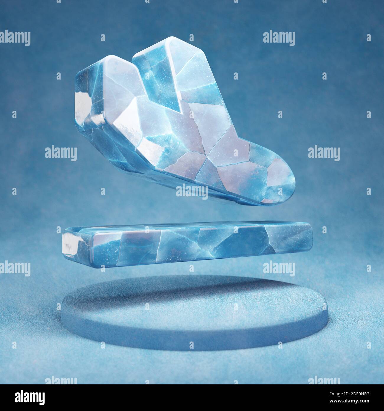 Plane Arrival icon. Cracked blue Ice Plane Arrival symbol on blue snow ...