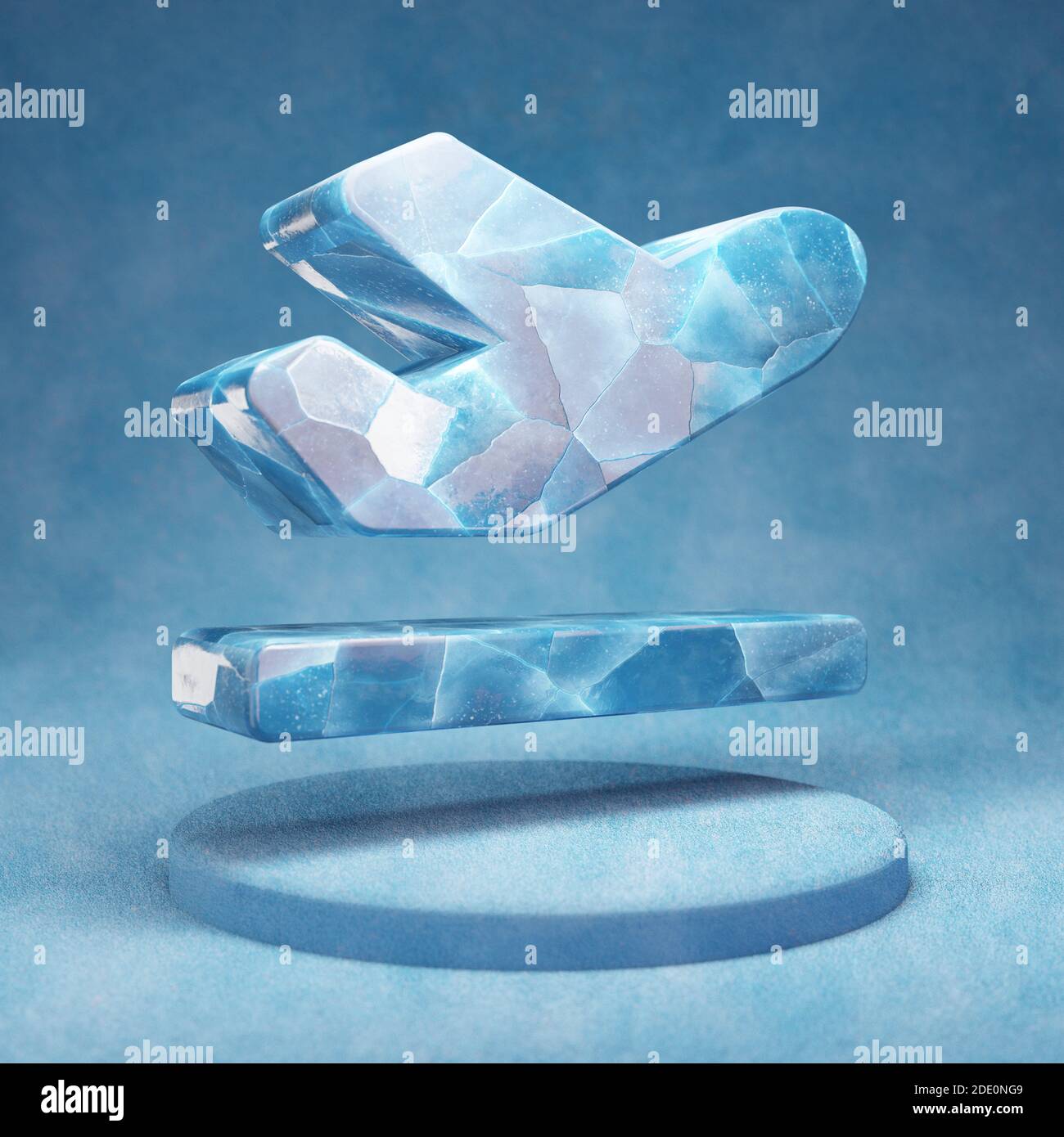 Plane Departure icon. Cracked blue Ice Plane Departure symbol on blue ...