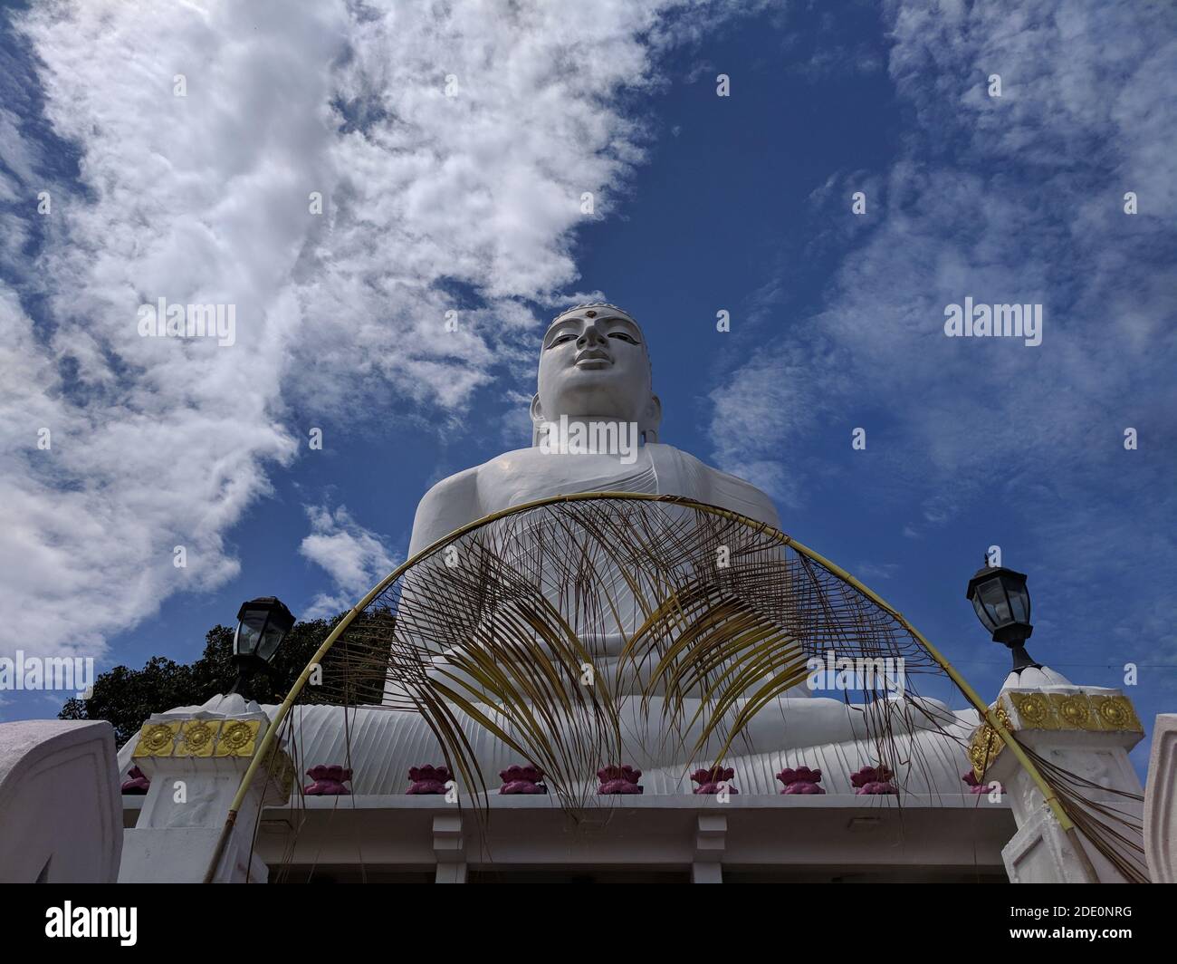 A low angle view of the Bahirawakanda Vihara Buddha Statue in Kandy Sri ...