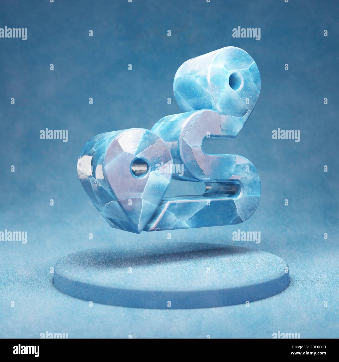 Route icon. Cracked blue Ice Route symbol on blue snow podium. Social ...