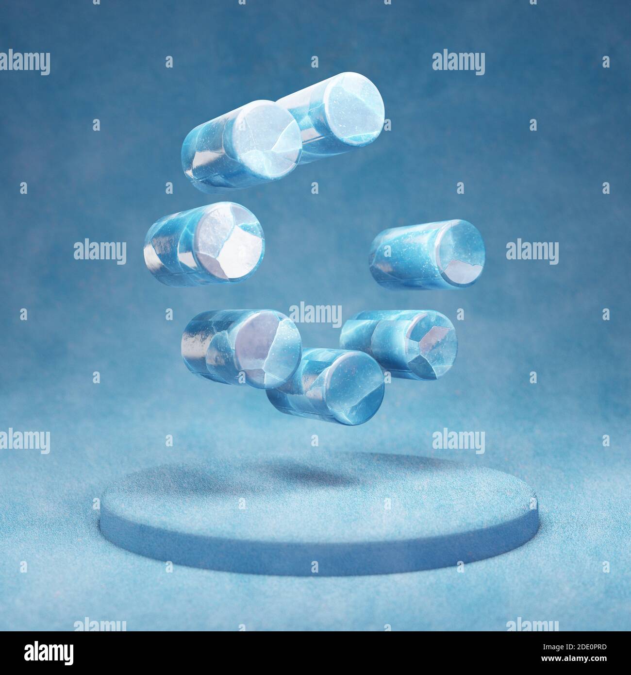 Spinner icon. Cracked blue Ice Spinner symbol on blue snow podium ...
