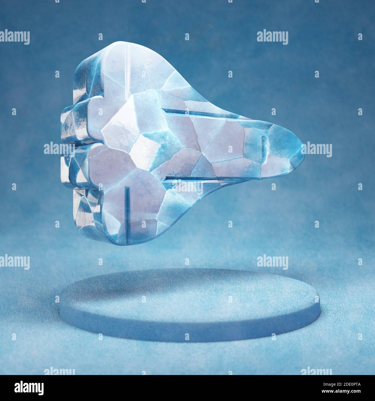 Space Shuttle icon. Cracked blue Ice Space Shuttle symbol on blue snow ...