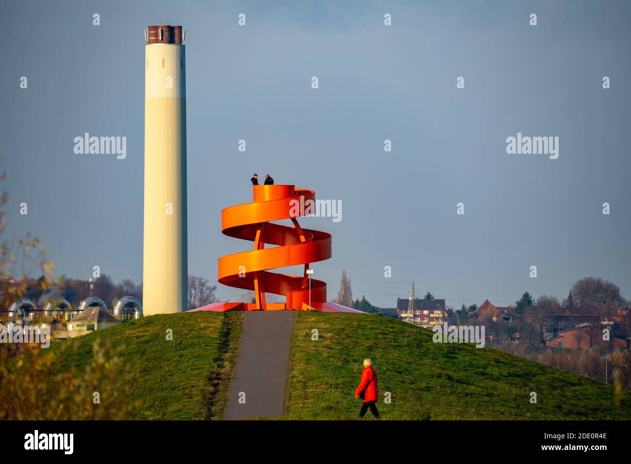 Sculpture slag heap sign, observation tower, slag heap Franz, part of ...