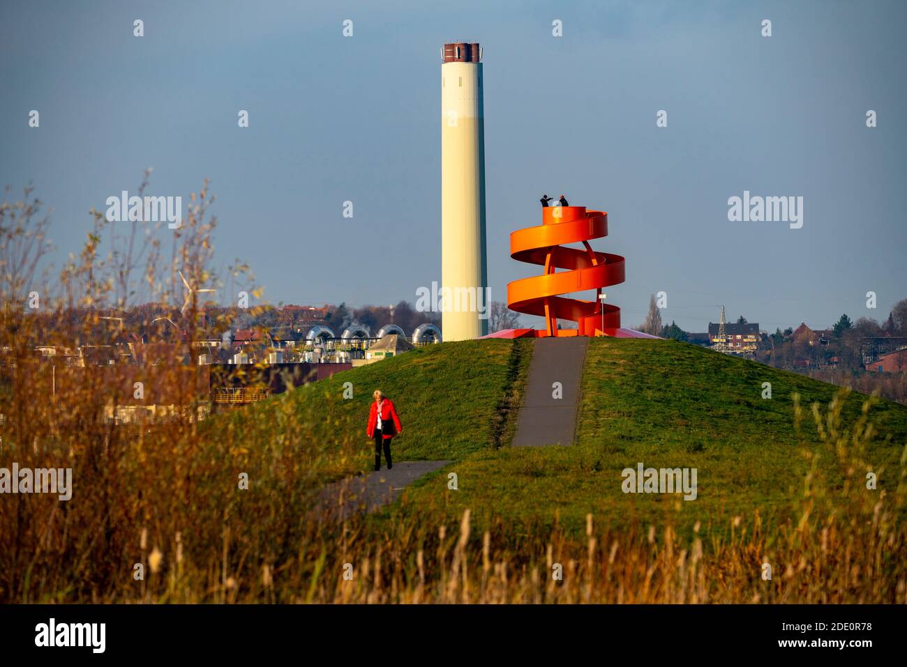 Sculpture slag heap sign, observation tower, slag heap Franz, part of ...