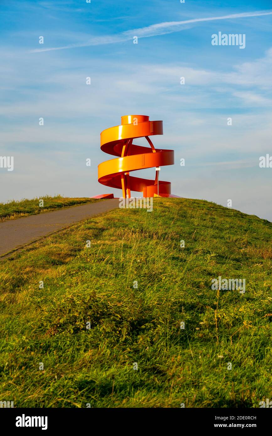 Sculpture slag heap sign, observation tower, slag heap Franz, part of ...