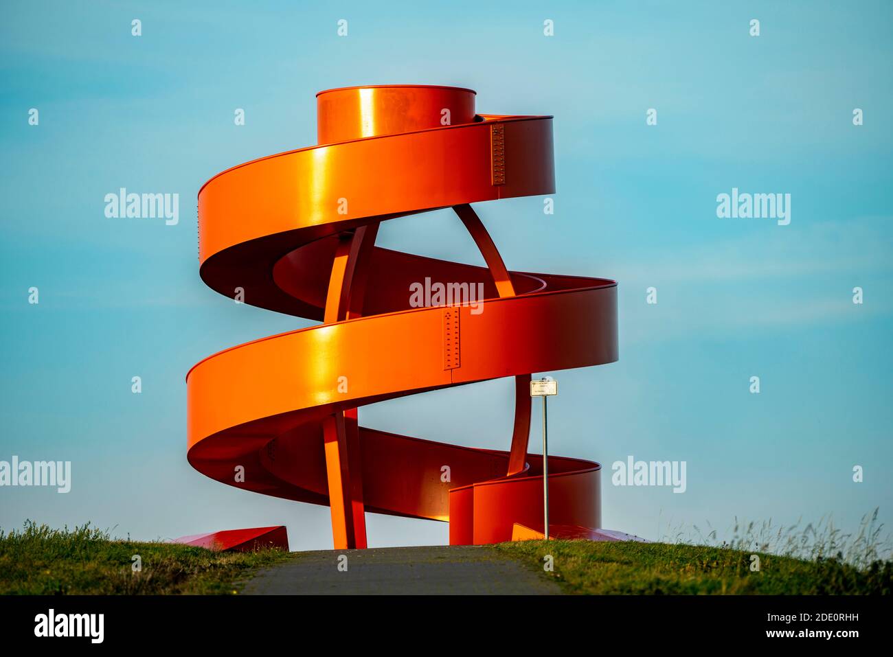 Sculpture slag heap sign, observation tower, slag heap Franz, part of ...