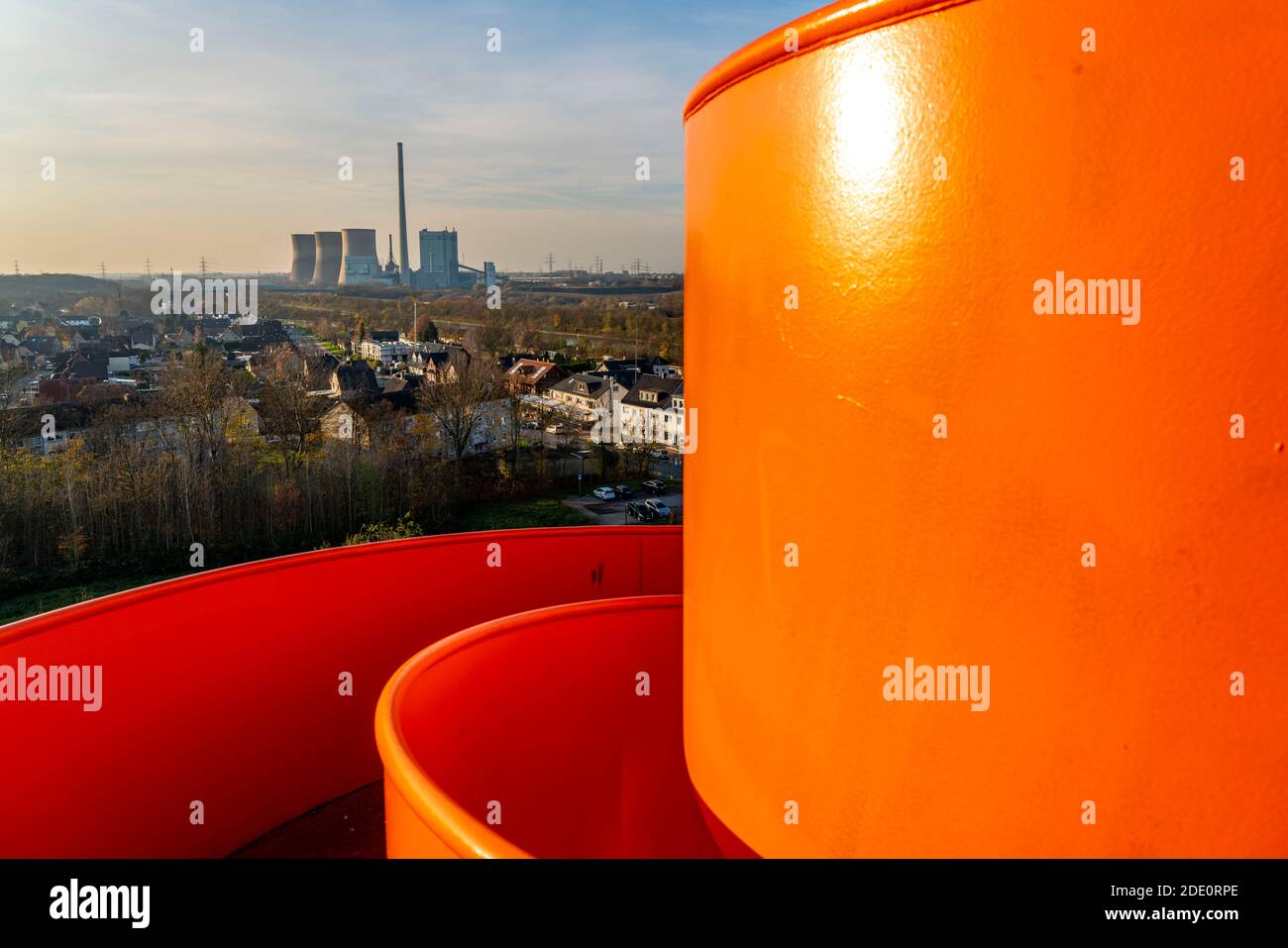 Sculpture slag heap sign, Haldenzeichen, observation tower, slag heap ...