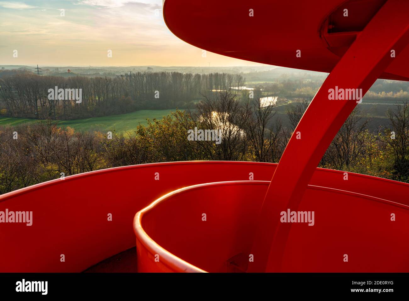 Sculpture slag heap sign, Haldnezeichen, observation tower, slag heap ...