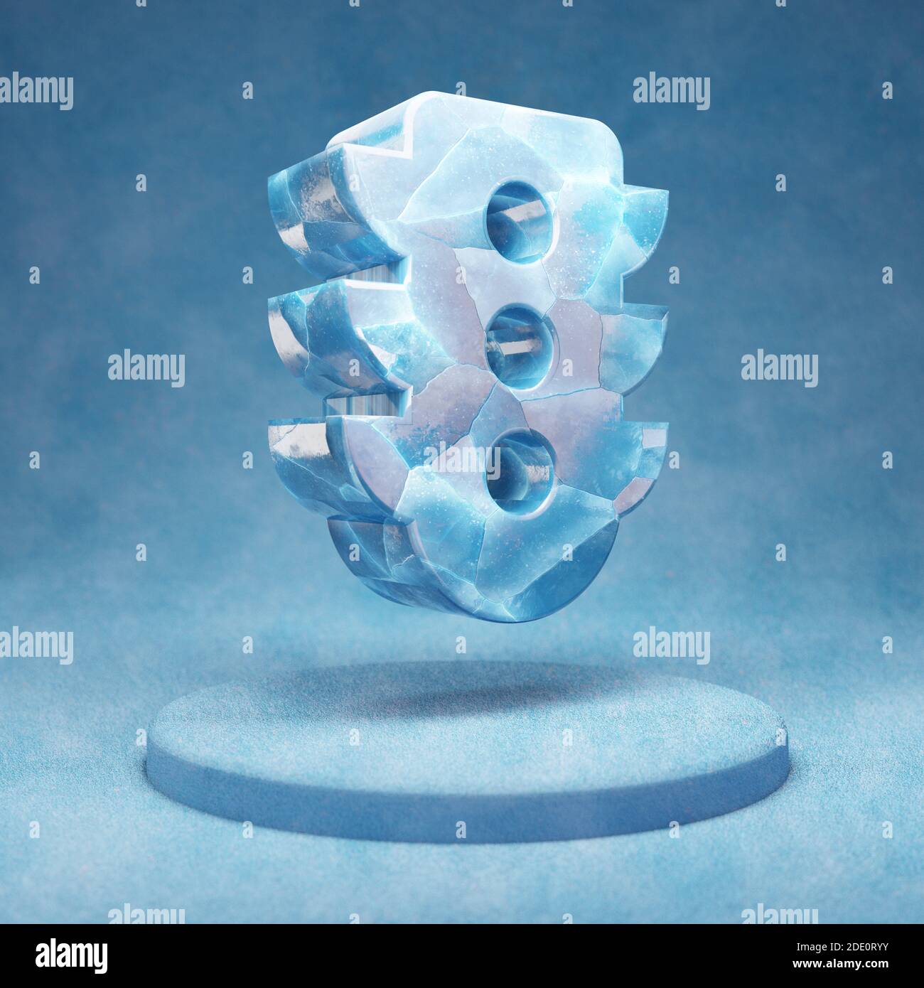 Traffic Light vicon. Cracked blue Ice Traffic Light symbol on blue snow ...