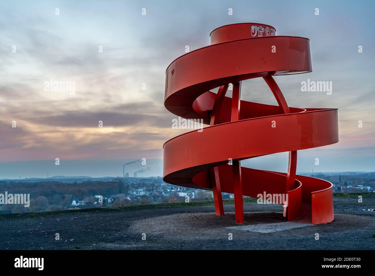 Sculpture slag heap sign, Haldenzeichen, observation tower, slag heap ...