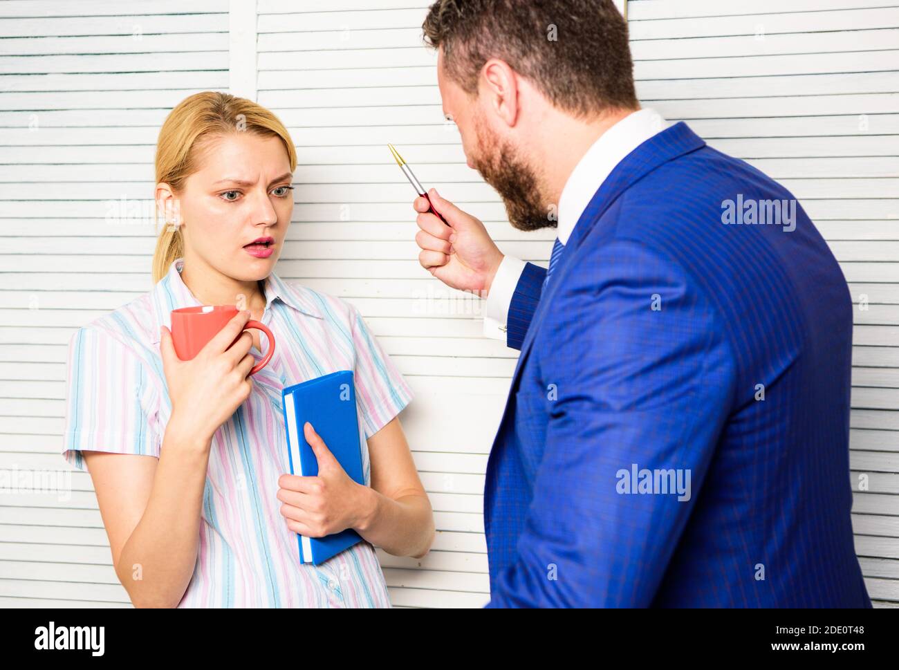 Prejudice and personal attitude to employee. Tense conversation or ...