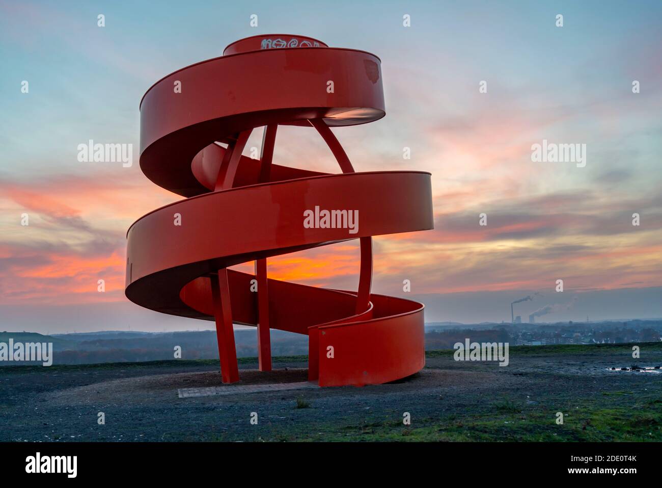 Sculpture slag heap sign, Haldenzeichen, observation tower, slag heap ...