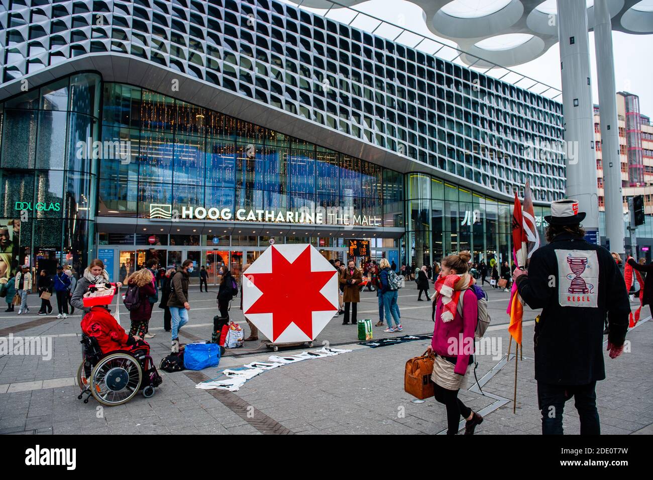 Climate activists are seen preparing before the circus protest.In many ...