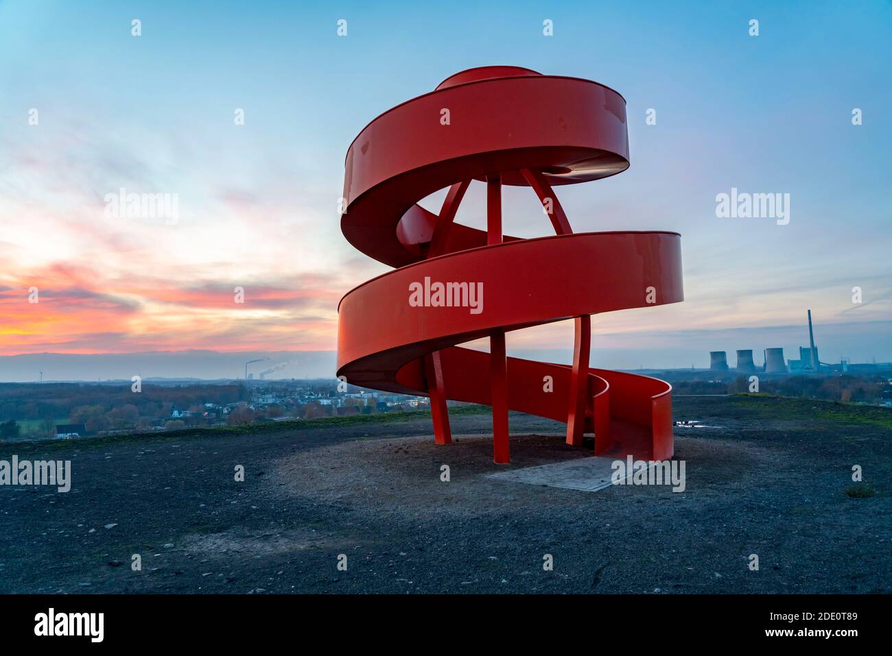 Sculpture slag heap sign, Haldenzeichen, observation tower, slag heap ...