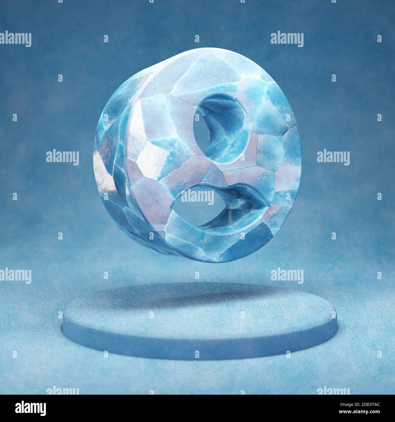 User Circle icon. Cracked blue Ice User symbol on blue snow podium ...