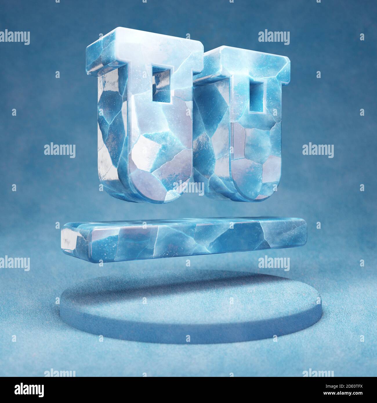 Vials icon. Cracked blue Ice Vials symbol on blue snow podium. Social ...