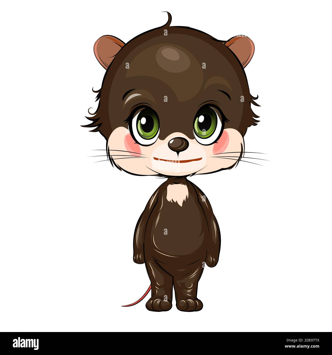 Little mouse. Cute funny animal. Child. Cartoon style. Isolated on ...