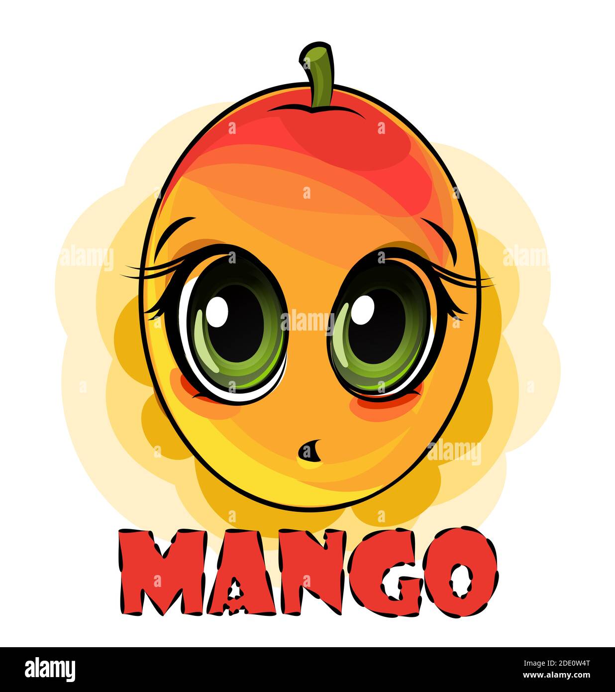 Mango fruits on an abstract background. Face. Inscription. Isolated ...