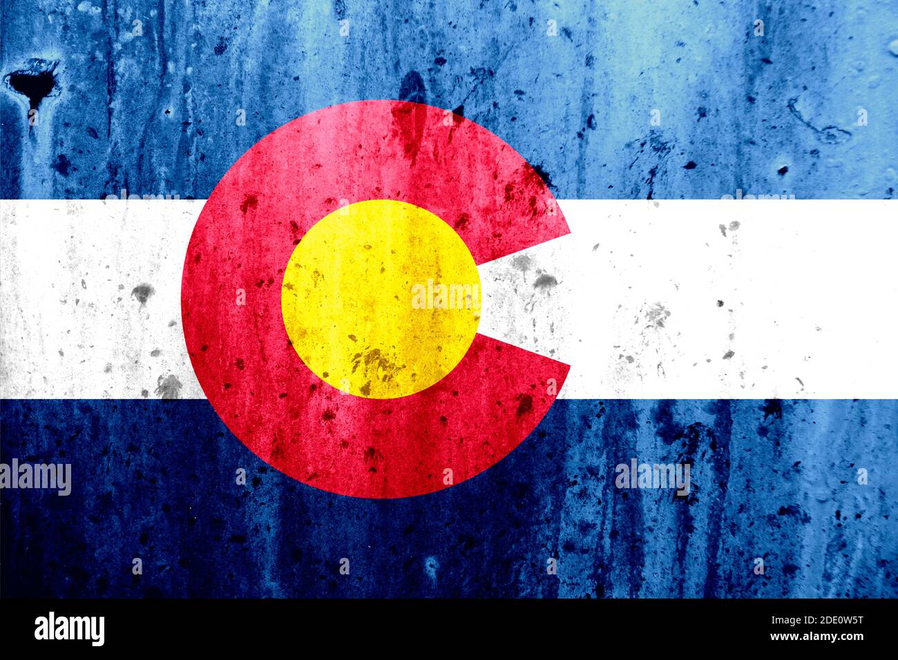 Artistic rendering of the Colorado state flag with grunge texture ...