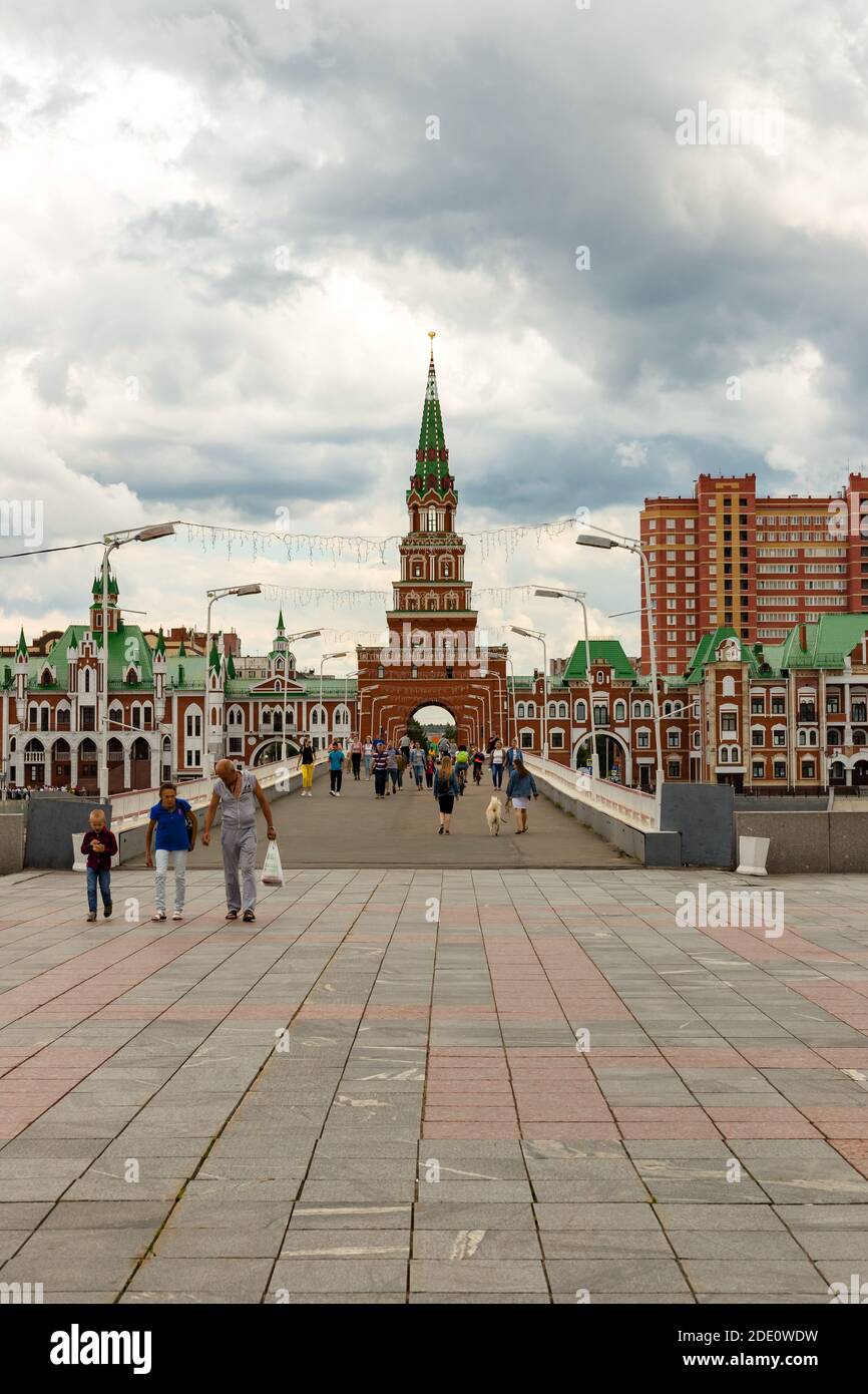 Yoshkar-Ola, Mari El, Russia 30 July 2020: Kremlin Spasskaya tower ...