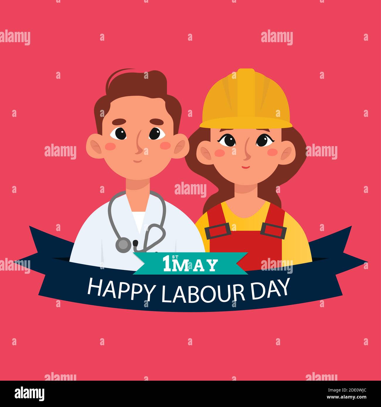 Labour day red picture medical worker - Vector Stock Vector Image & Art ...