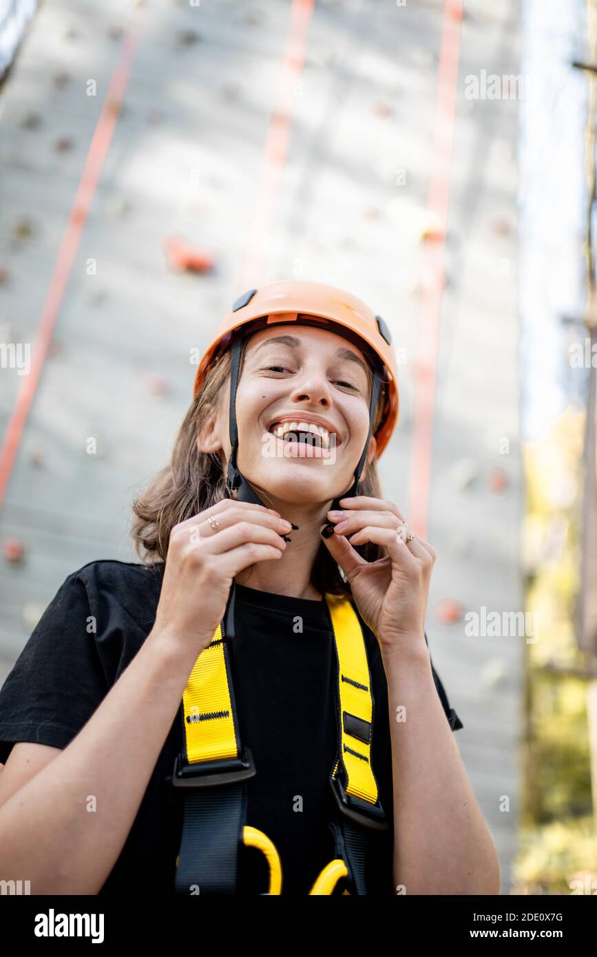Portrait of female rock climber hi-res stock photography and images - Alamy