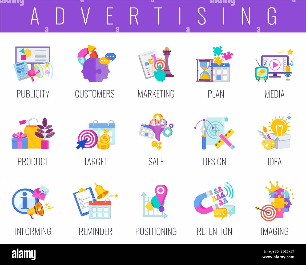 Inbound marketing icon set hi-res stock photography and images - Alamy