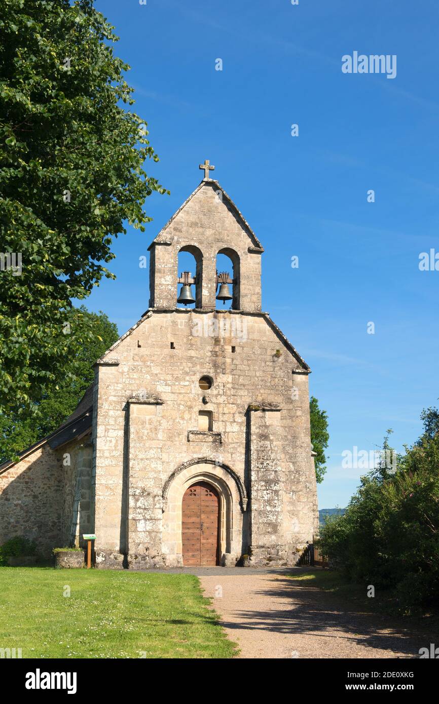 Little Roman church in French village in Nouvelle-Aquitaine Stock Photo ...