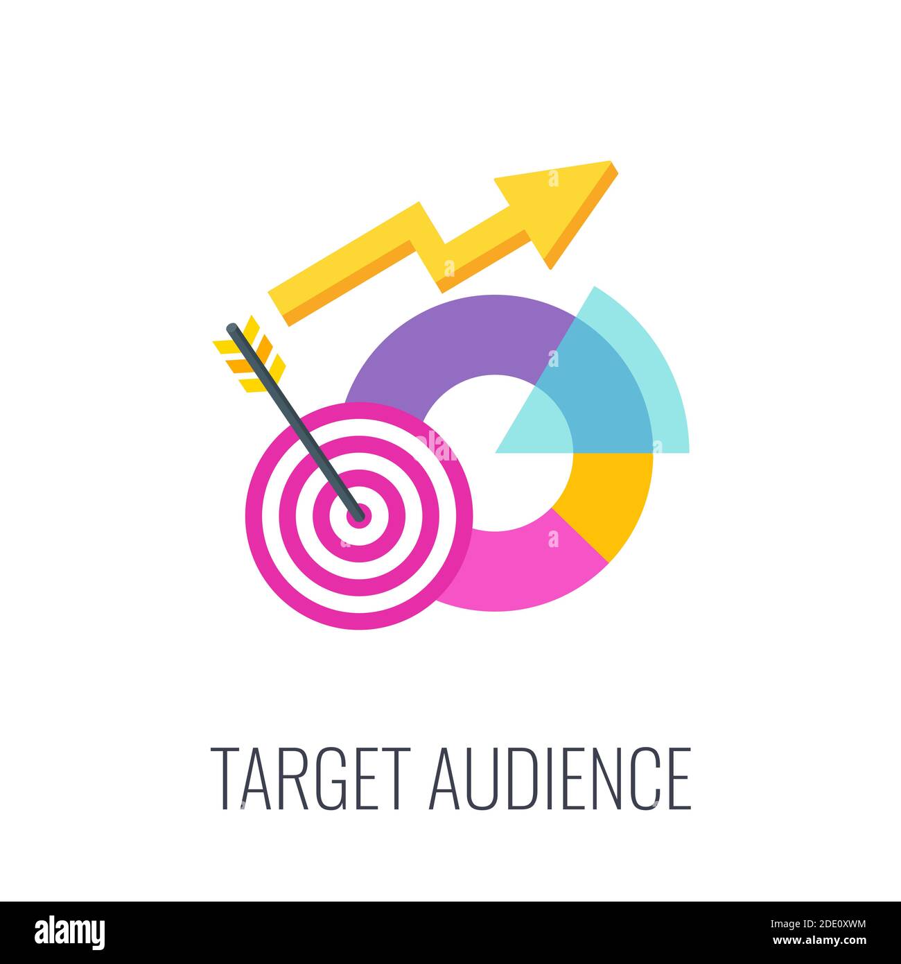 Target customers icon, audience outreach and sales generation Stock ...