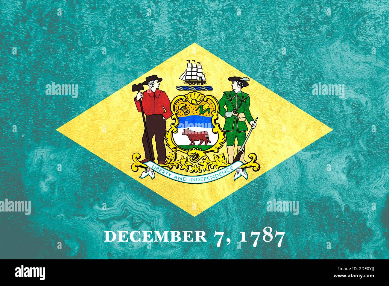 Delaware us state grunge flag hi-res stock photography and images - Alamy