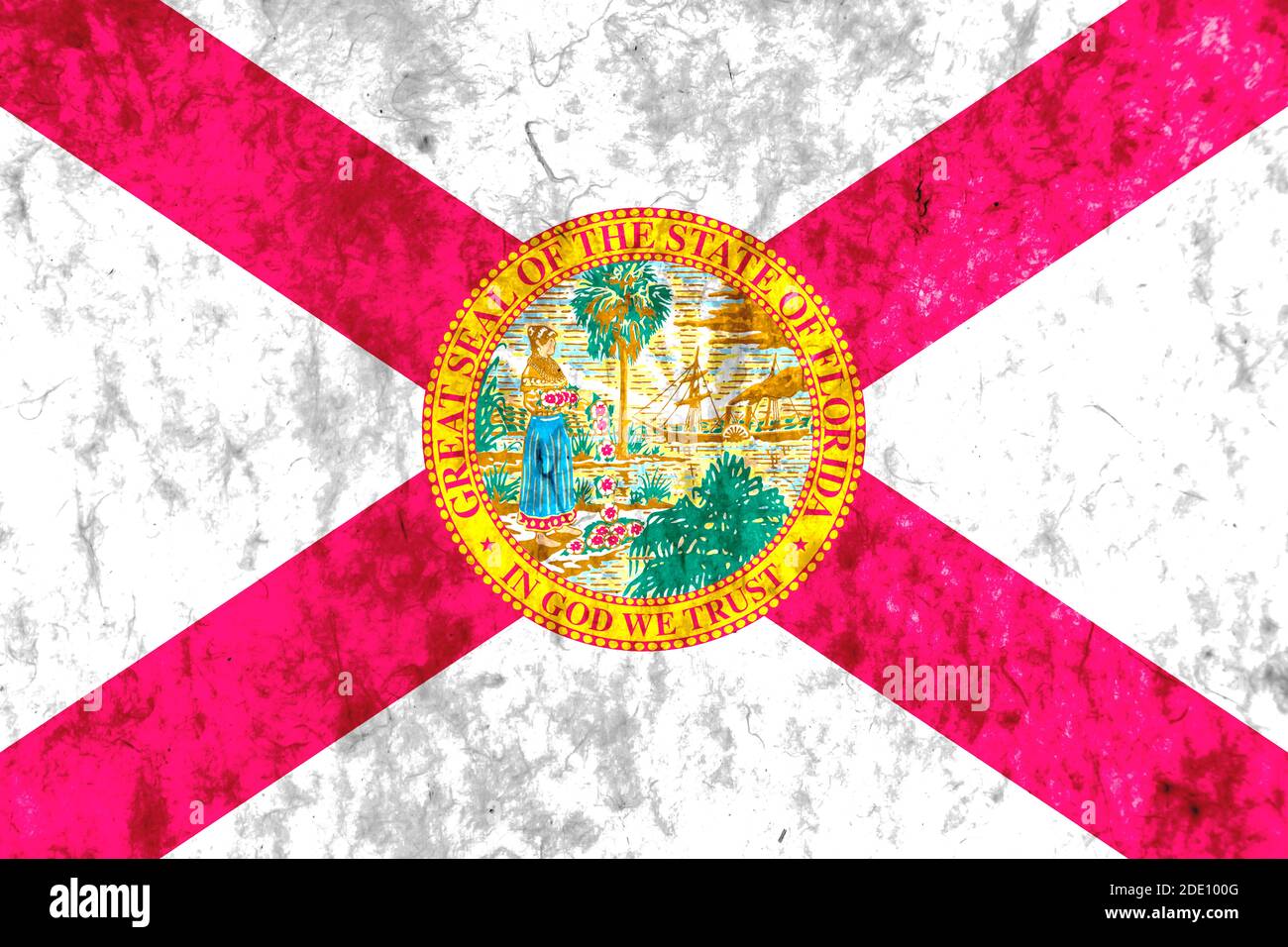 Artistic rendering of the Florida state flag with grunge texture ...