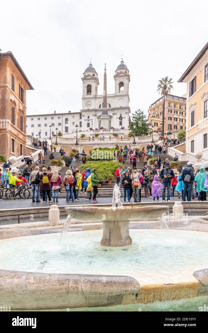 ROME, ITALY - MAY 05, 2019: Many tourists on Spanish Steps. Crowded ...