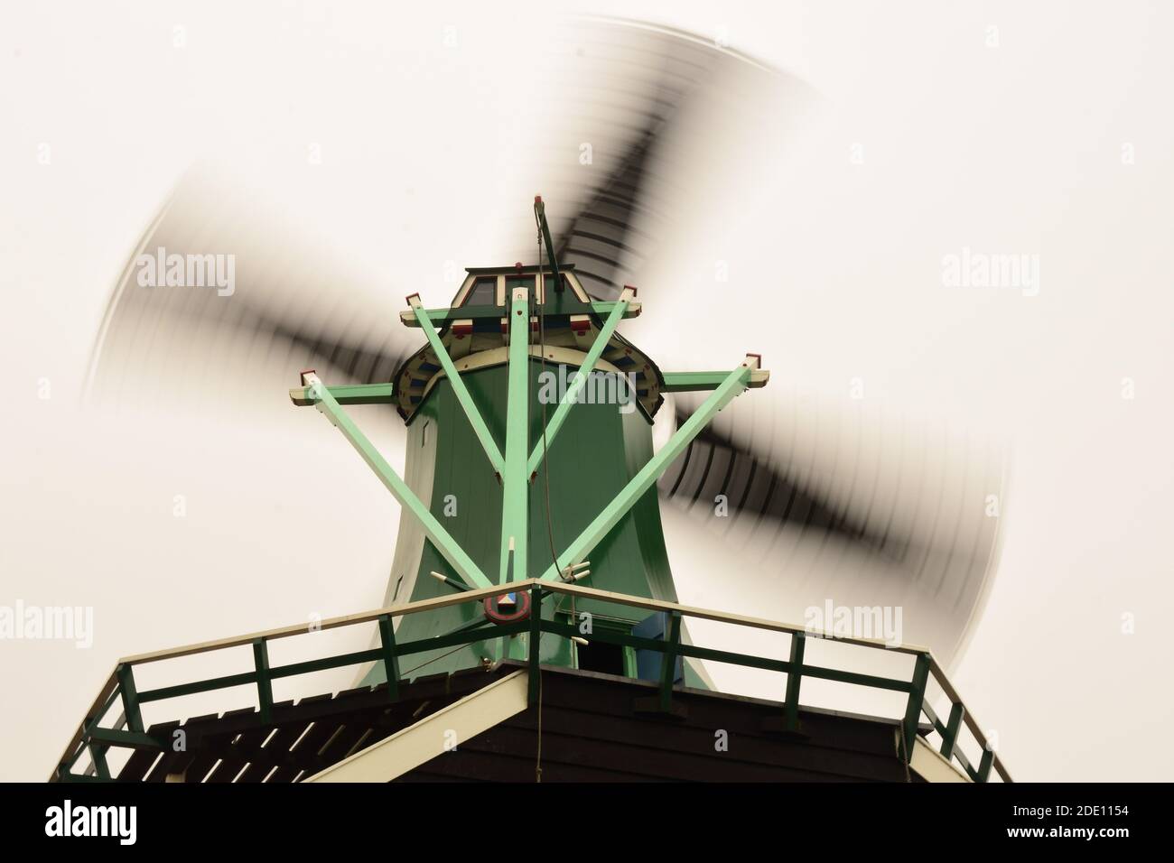 traditional dutch windmills change strength in the wind, netherlands ...