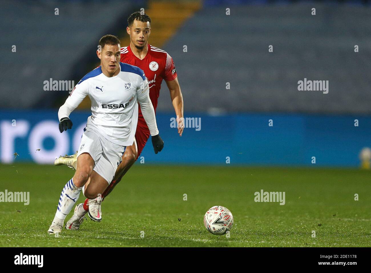 Birkenhead, UK. 27th Nov, 2020. Kieron Morris of Tranmere Rovers(l ...