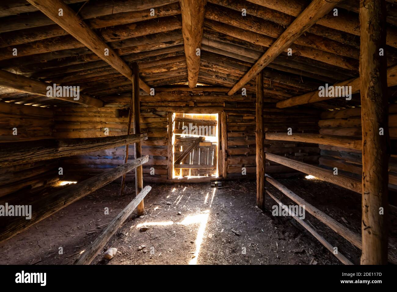 Barn interior at the historic Ewing-Snell Ranch at Bighorn Canyon ...