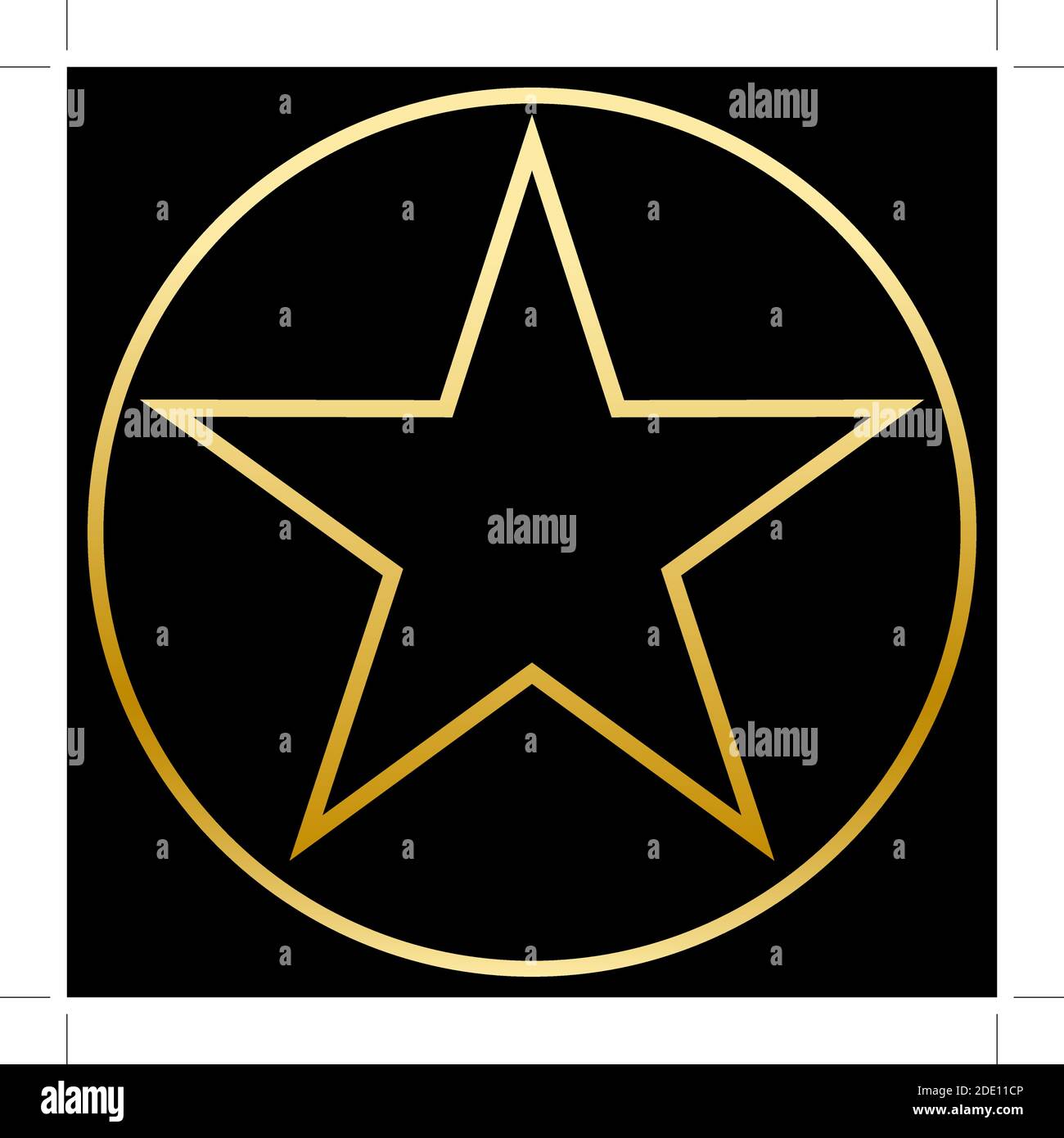 Gold star in a golden circle. Simple form. Flat vector image Stock ...