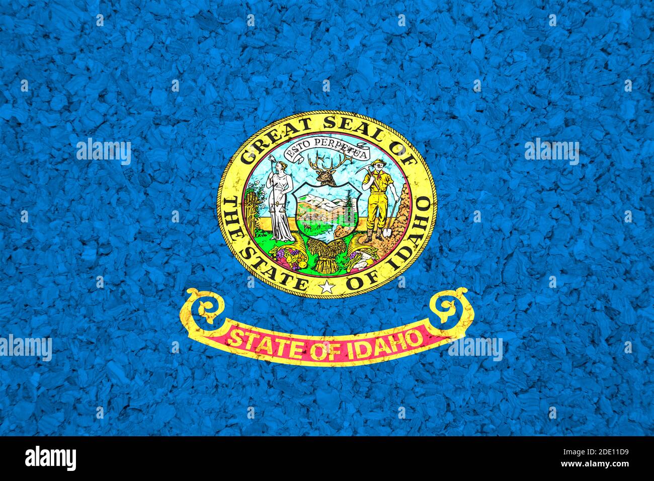 Artistic rendering of the Idaho state flag with grunge texture effects ...