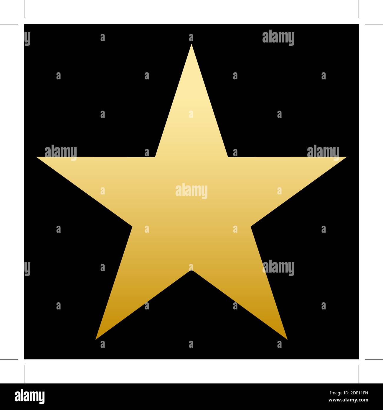 Golden Star. Simple form. black background. vector illustration Stock ...