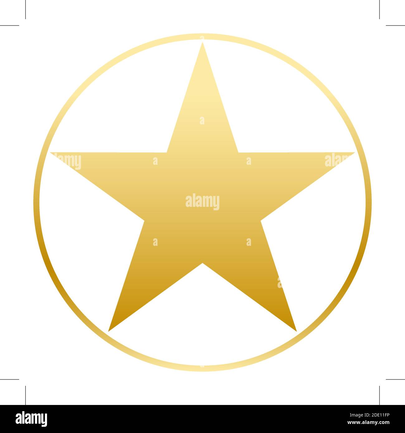 Gold star in a golden circle. Simple form. Flat vector image Stock ...
