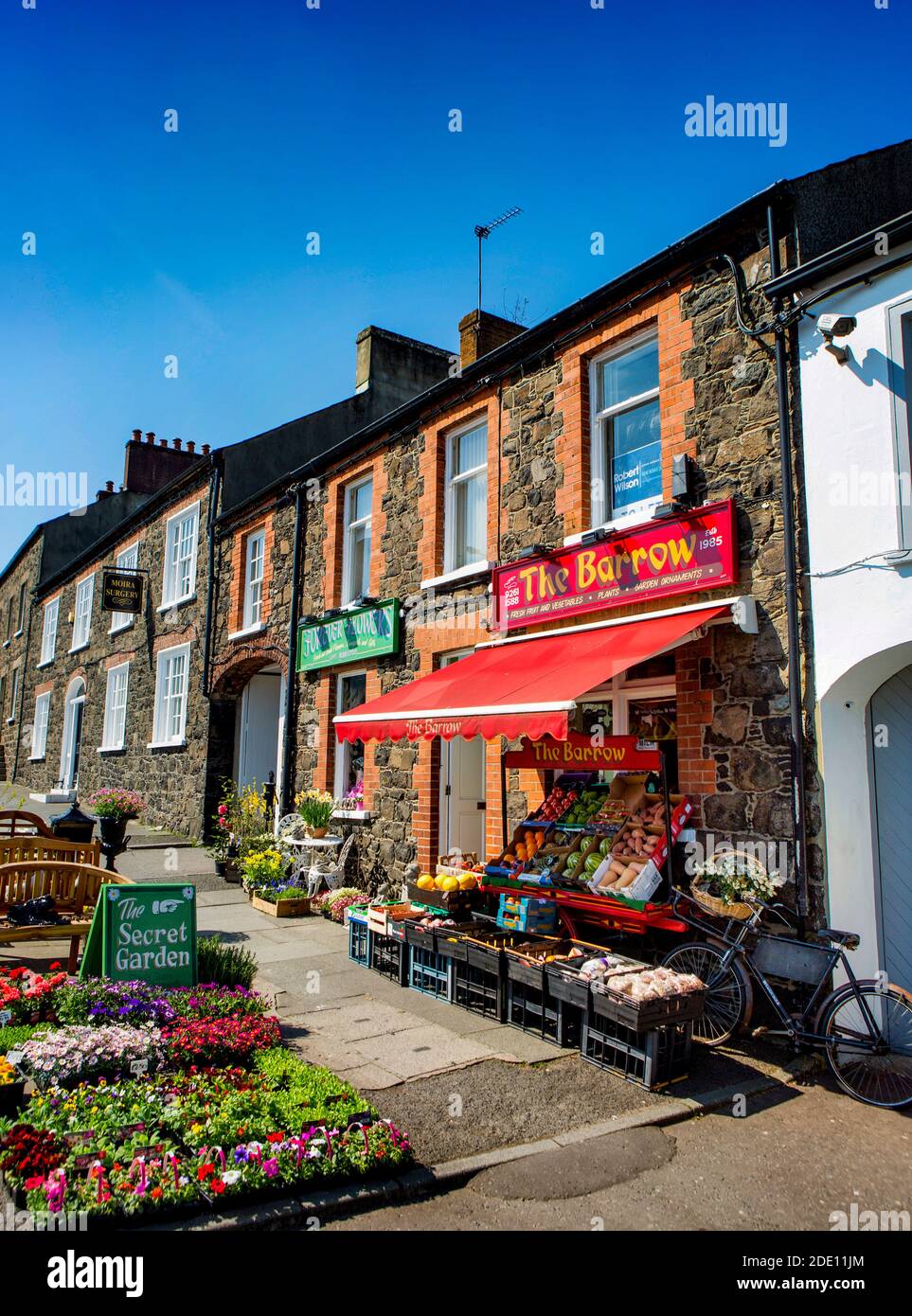 Vegetable and flower shop in the village of Moira in Co. Down, Northern ...