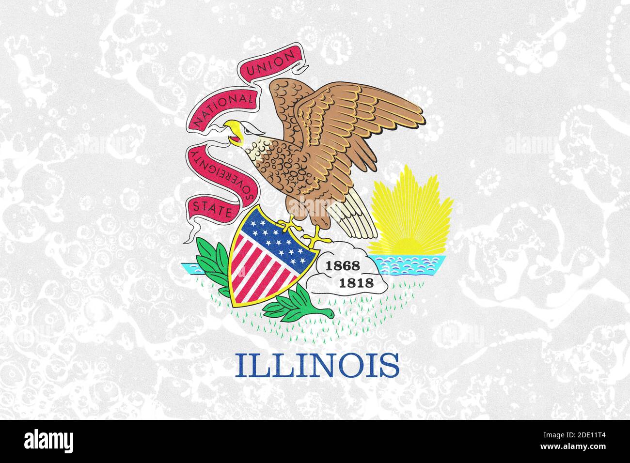 Artistic rendering of the Illinois state flag with grunge texture ...