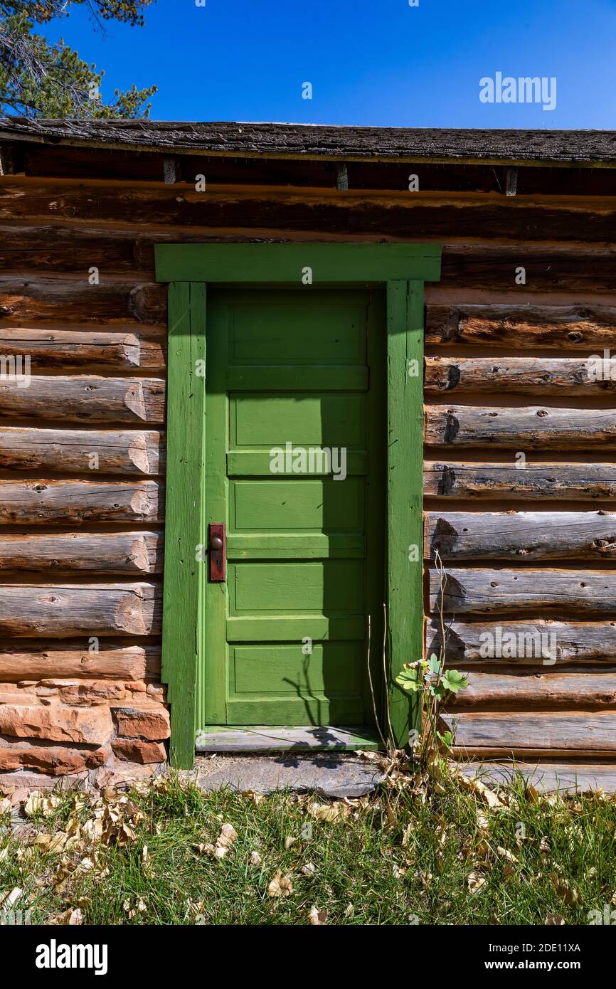 Door to ranch house at Caroline Lockhart Historic Ranch Site in Bighorn ...