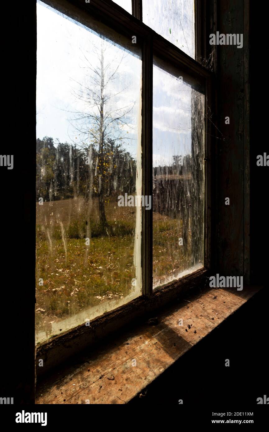 Window in ranch house at Caroline Lockhart Historic Ranch Site in ...