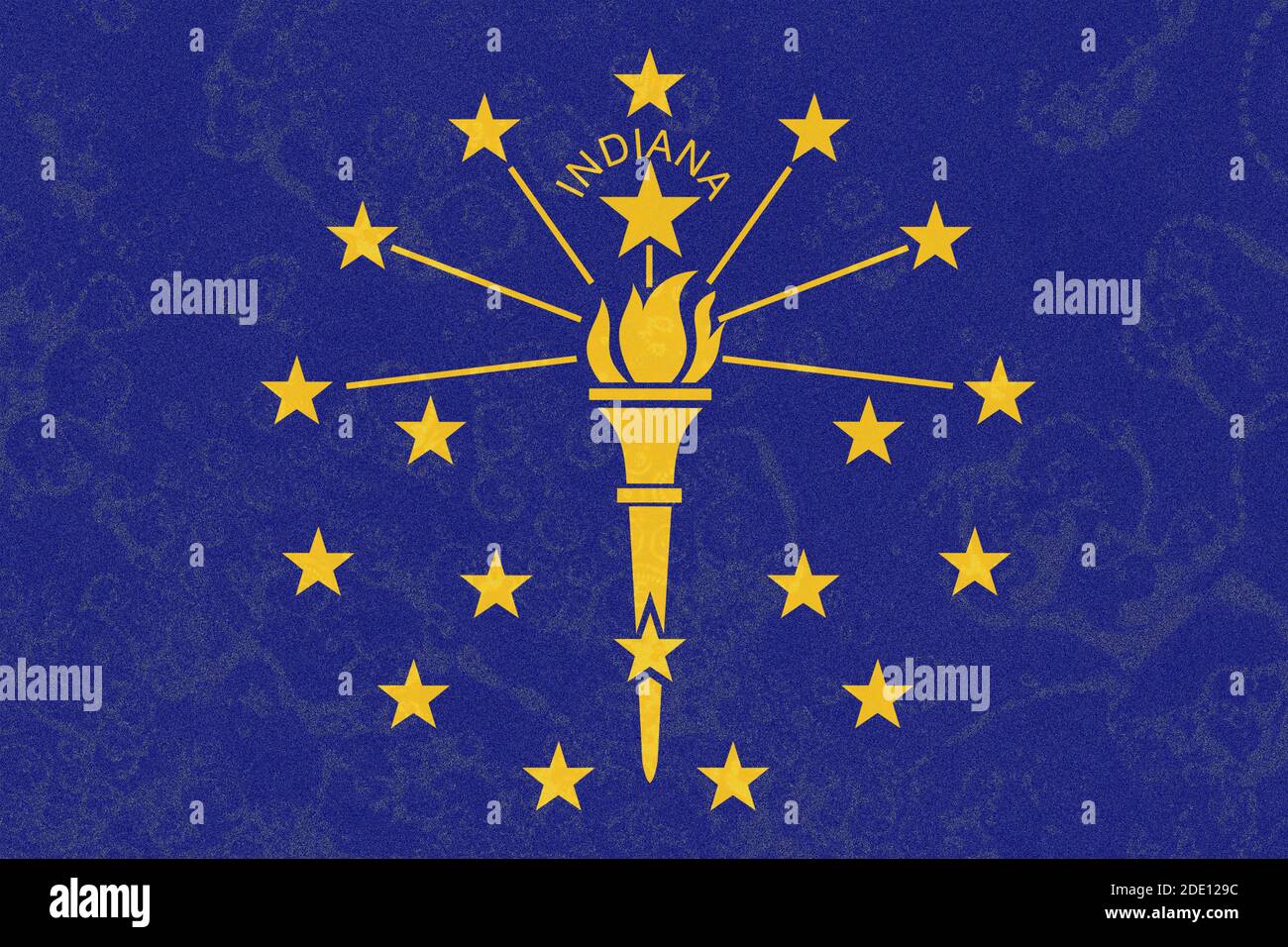 Artistic rendering of the Indiana state flag with grunge texture ...